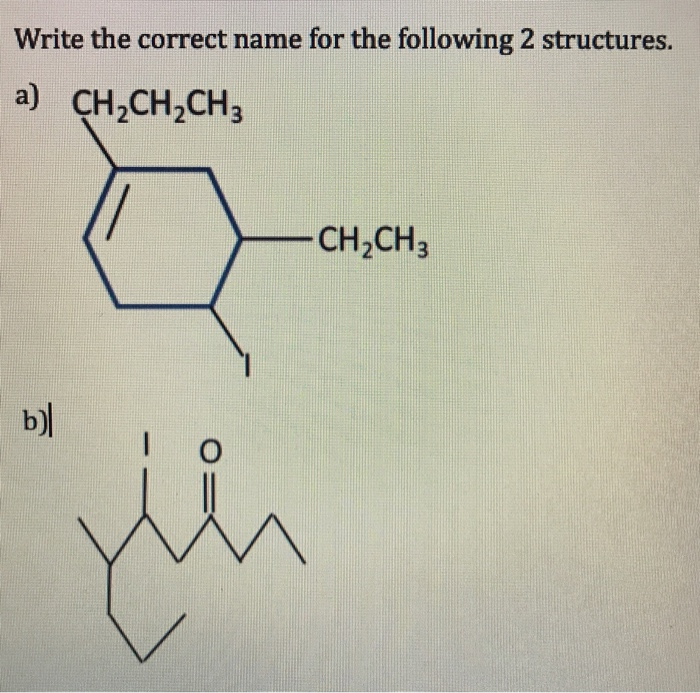 Solved Write the correct name for the following 2 | Chegg.com