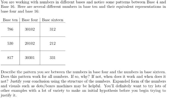 Solved You are working with numbers in different bases and | Chegg.com