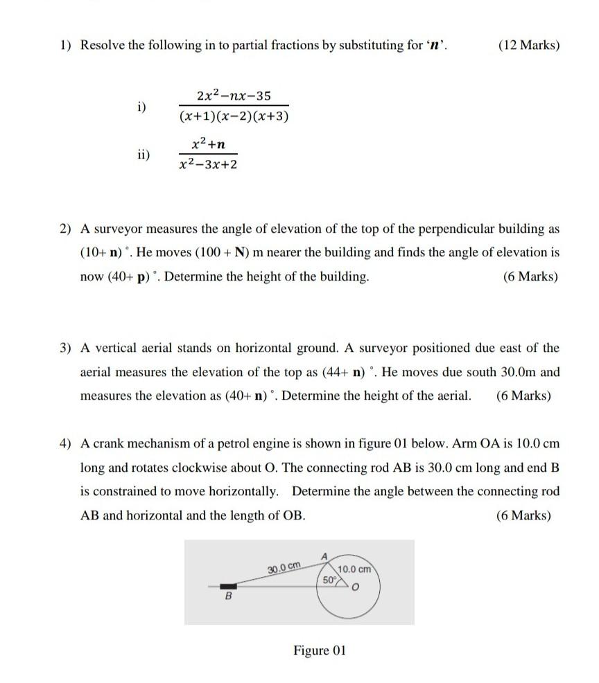 Solved 1) Resolve the following in to partial fractions by | Chegg.com