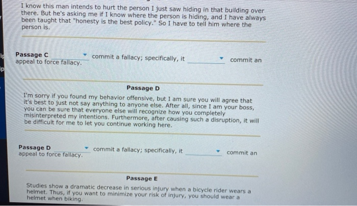 Solved Consider each of the following argumentative passages | Chegg.com