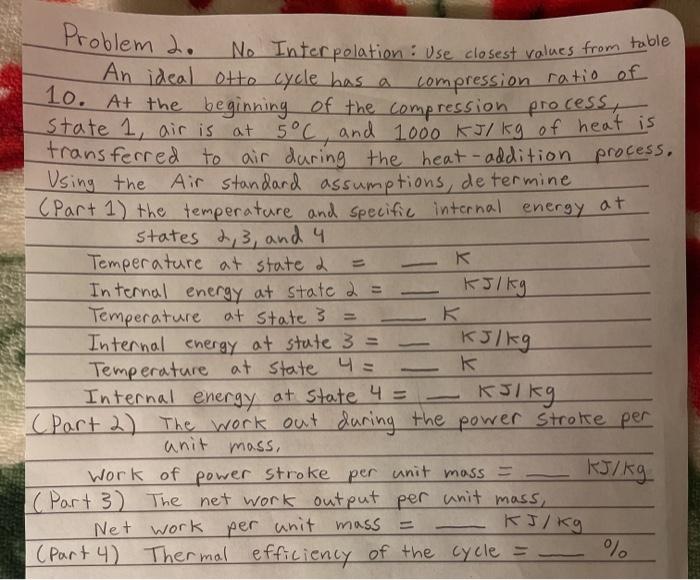 Solved Problem 2. No Interpolation : Use closest values from | Chegg.com