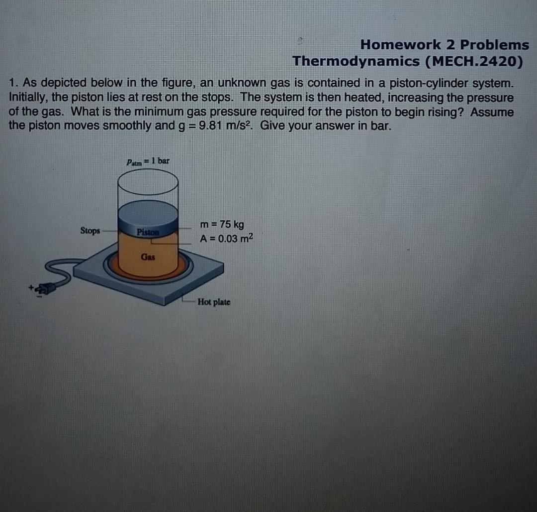 Solved Homework 2 Problems Thermodynamics (MECH.2420) 1. As | Chegg.com