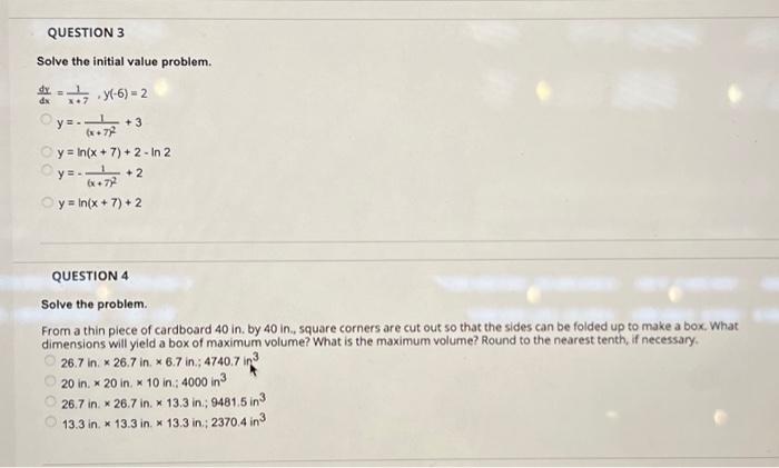 Solved Solve the initial value problem. | Chegg.com