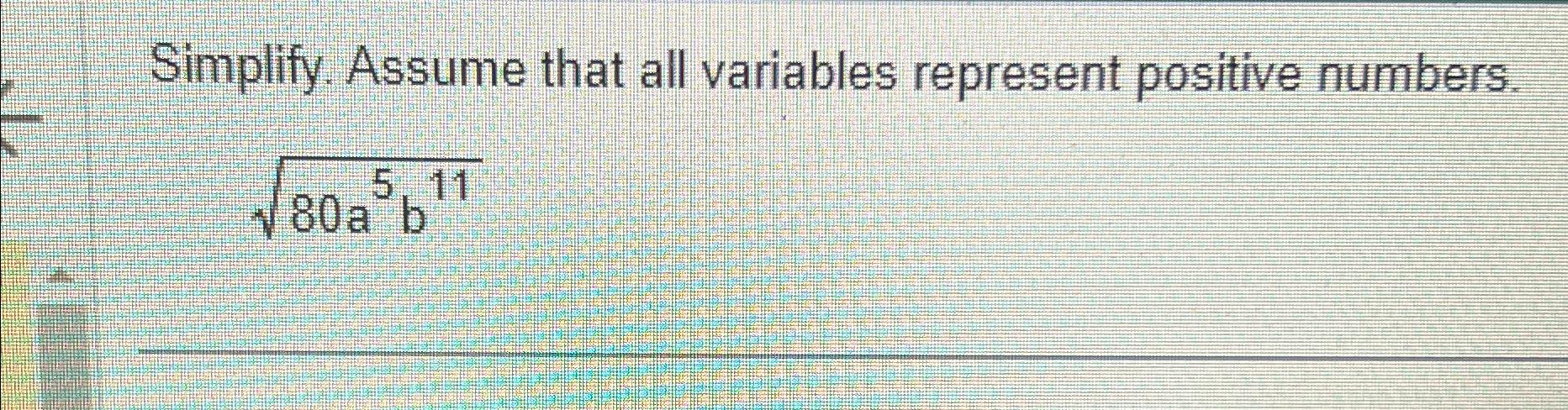 Solved Simplify. Assume that all variables represent | Chegg.com