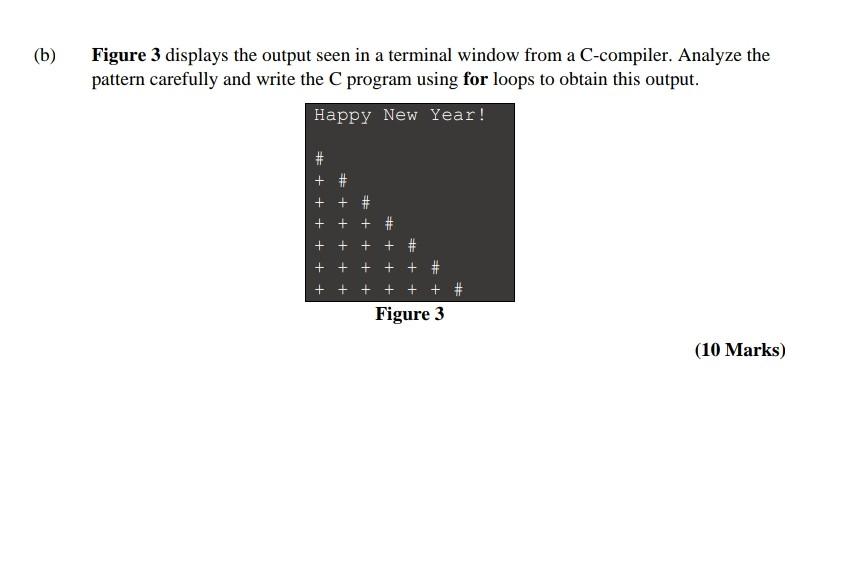 Solved (b) Figure 3 displays the output seen in a terminal | Chegg.com