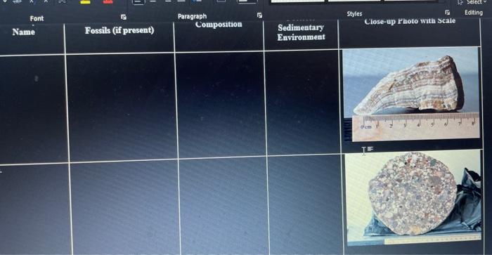 Solved sedimentary rocks help. | Chegg.com
