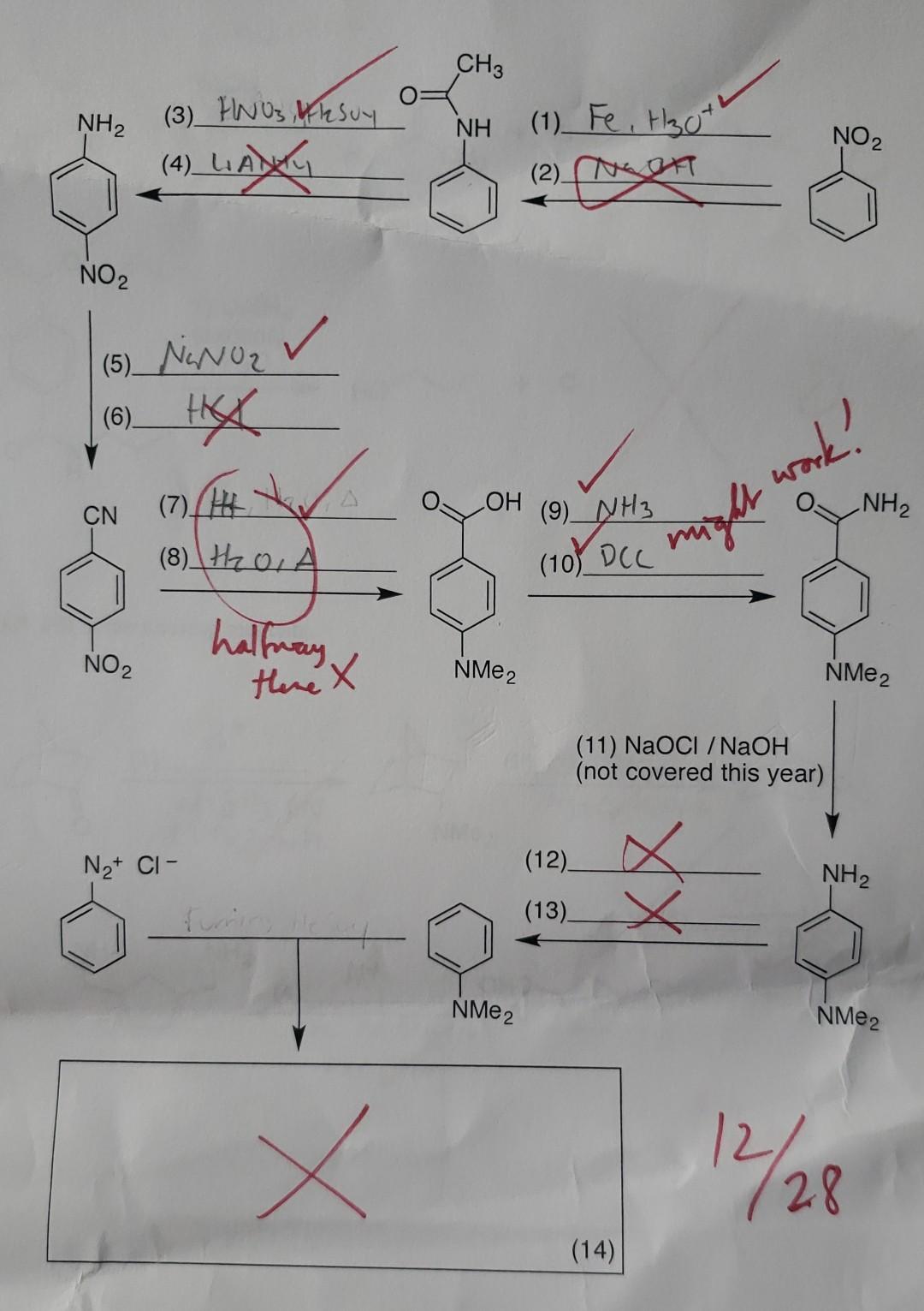 Solved Please fill in blanks with the correct reagent or | Chegg.com