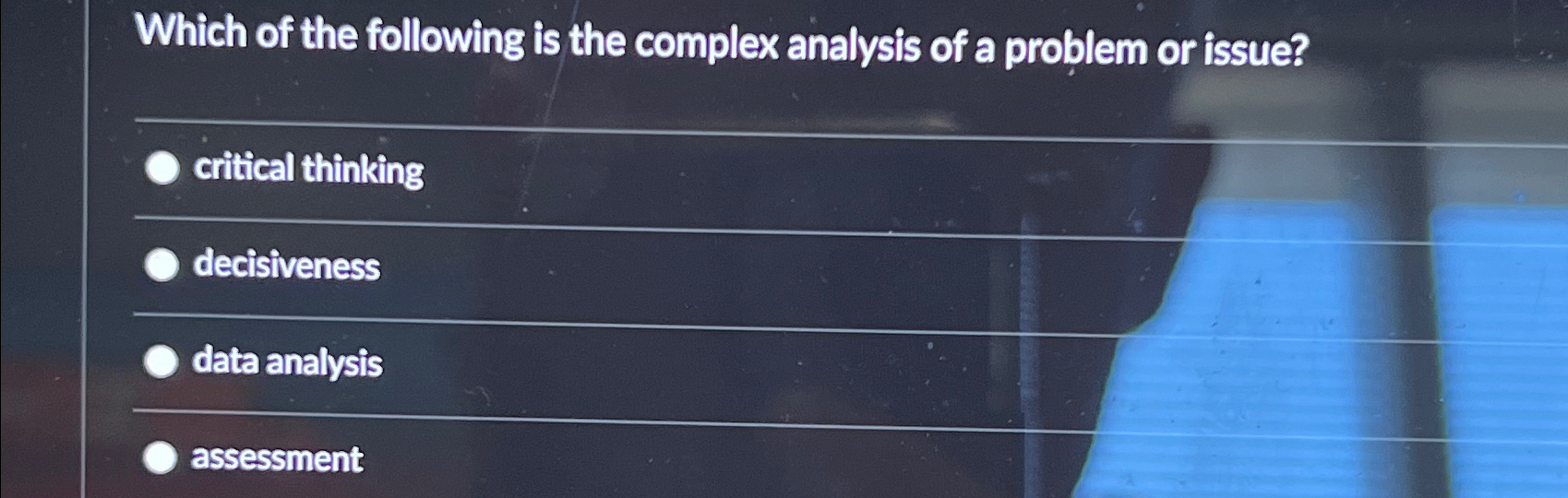 Solved Which of the following is the complex analysis of a | Chegg.com
