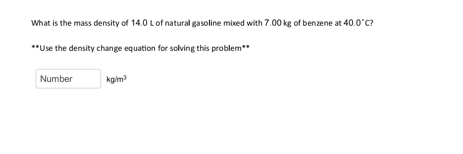 Solved What is the mass density of 14.0 L of natural | Chegg.com