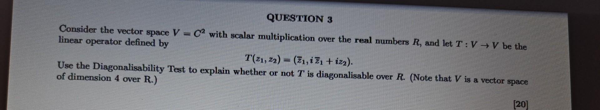 Solved Consider the vector space V=C2 with scalar | Chegg.com