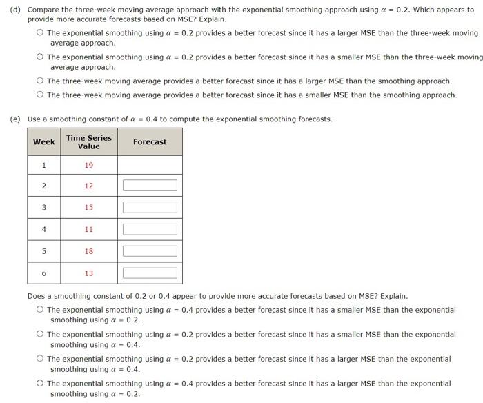 Solved a) Construct a time series plot. What type of pattern | Chegg.com
