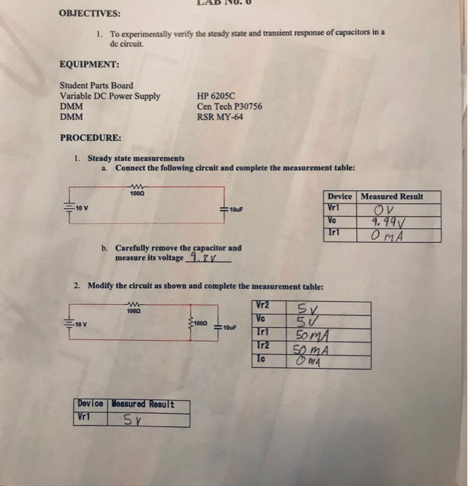 Solved LADNU. U OBJECTIVES: 1. To experimentally verify the | Chegg.com