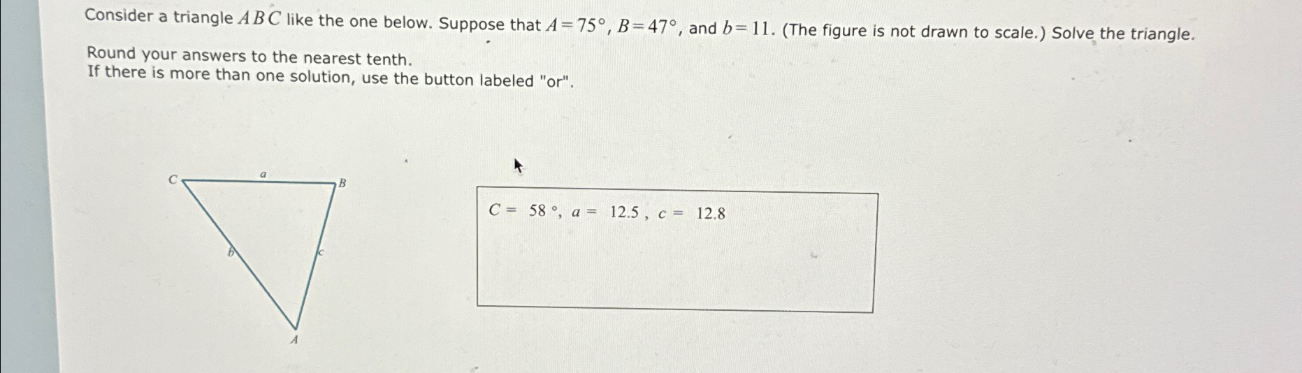 Solved Consider a triangle ABC like the one below. Suppose | Chegg.com