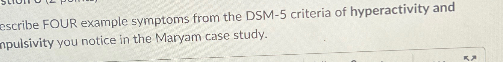 Solved escribe FOUR example symptoms from the DSM- 5 | Chegg.com
