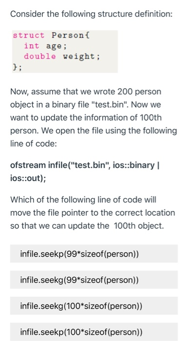 Solved Consider The Following Structure Definition Struct