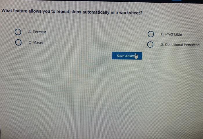 Solved What feature allows you to repeat steps automatically | Chegg.com