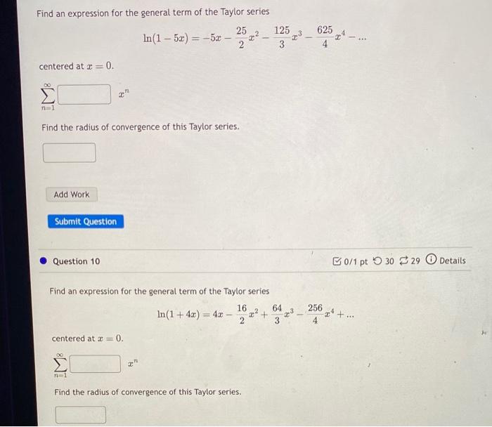 Solved Find an expression for the general term of the Taylor | Chegg.com