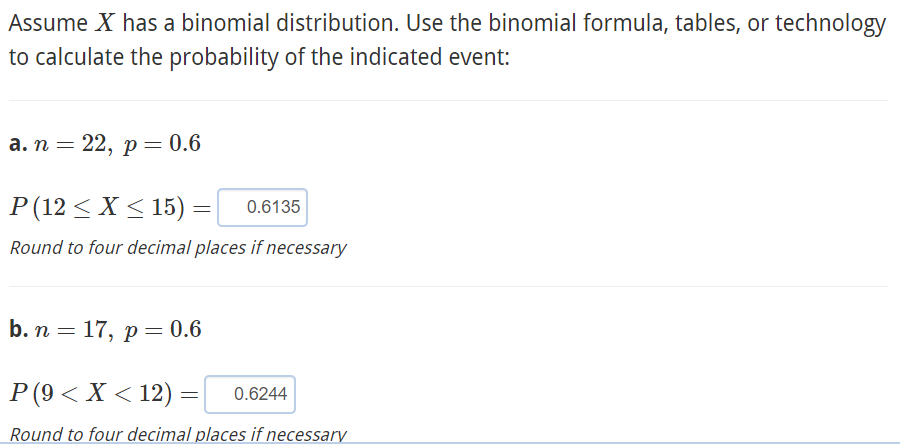 Solved Assume x ﻿has a binomial distribution. Use the | Chegg.com