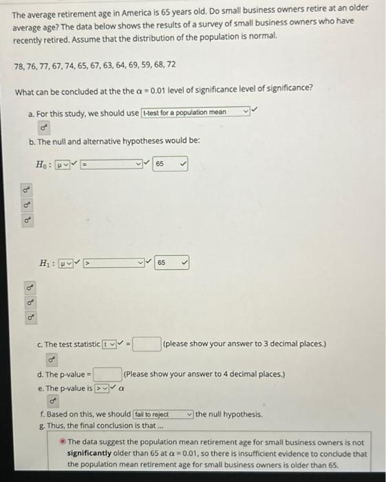 Solved c. The test statistic (please show your answer to 3 | Chegg.com