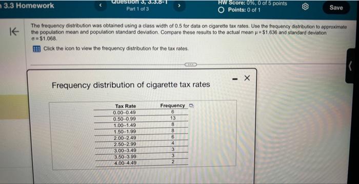 Solved The frequency distribution was obtained using a class | Chegg.com