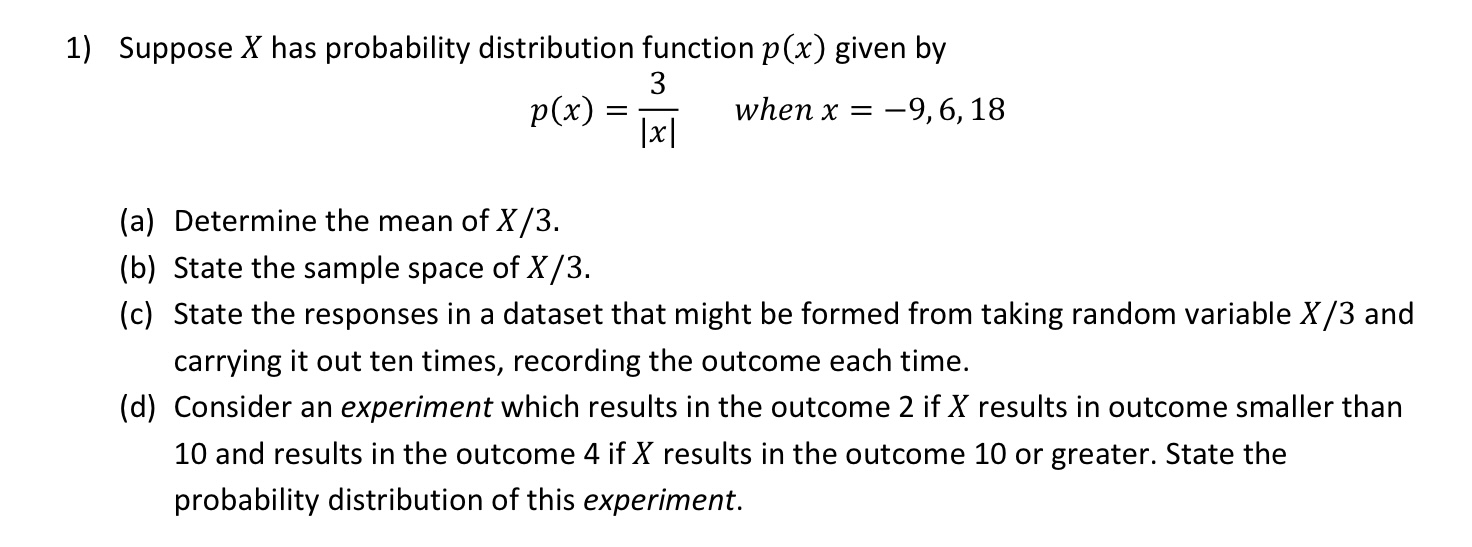 Solved Suppose x ﻿has probability distribution function p(x) | Chegg.com