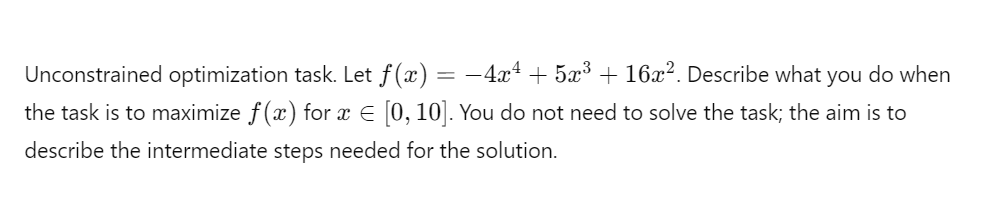Solved Unconstrained optimization task. Let | Chegg.com