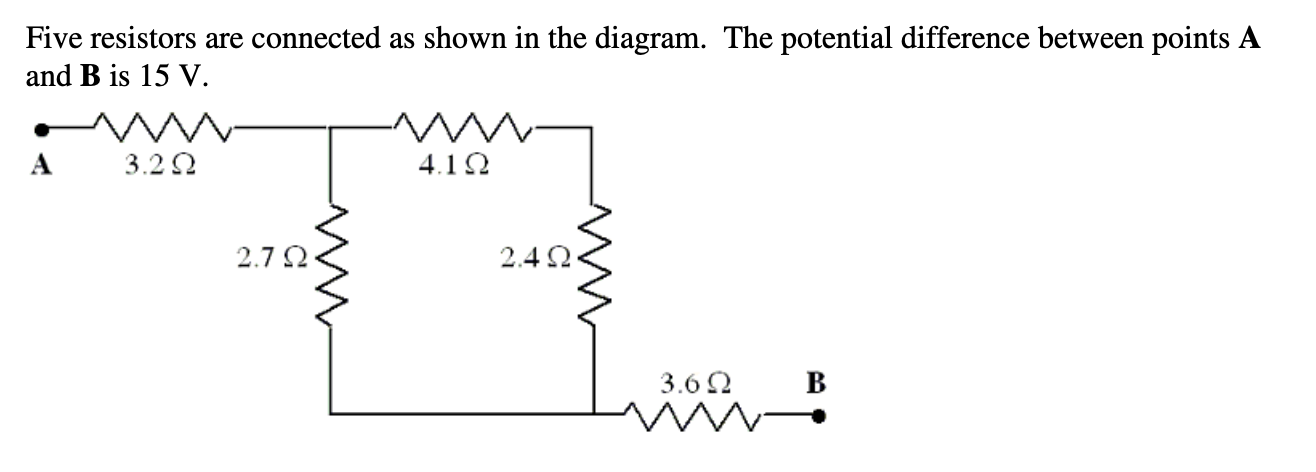 Solved Five resistors are connected as shown in the diagram. | Chegg.com
