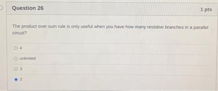Solved Question 26 1 pts The product over sum rule is only | Chegg.com