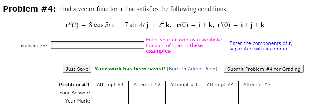 Solved Find a vector function r that satisfies the following | Chegg.com