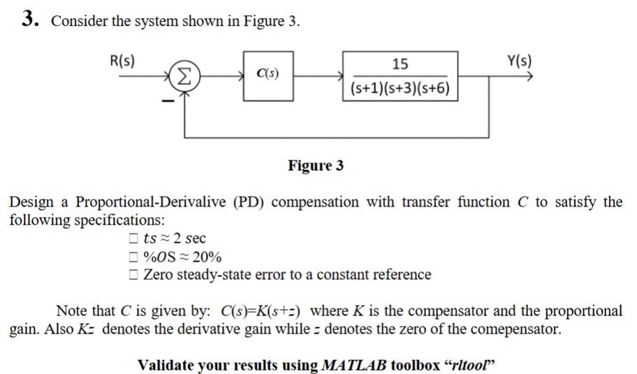 Solved Consider the system shown in ﻿Figure 3.Figure 3Design | Chegg.com
