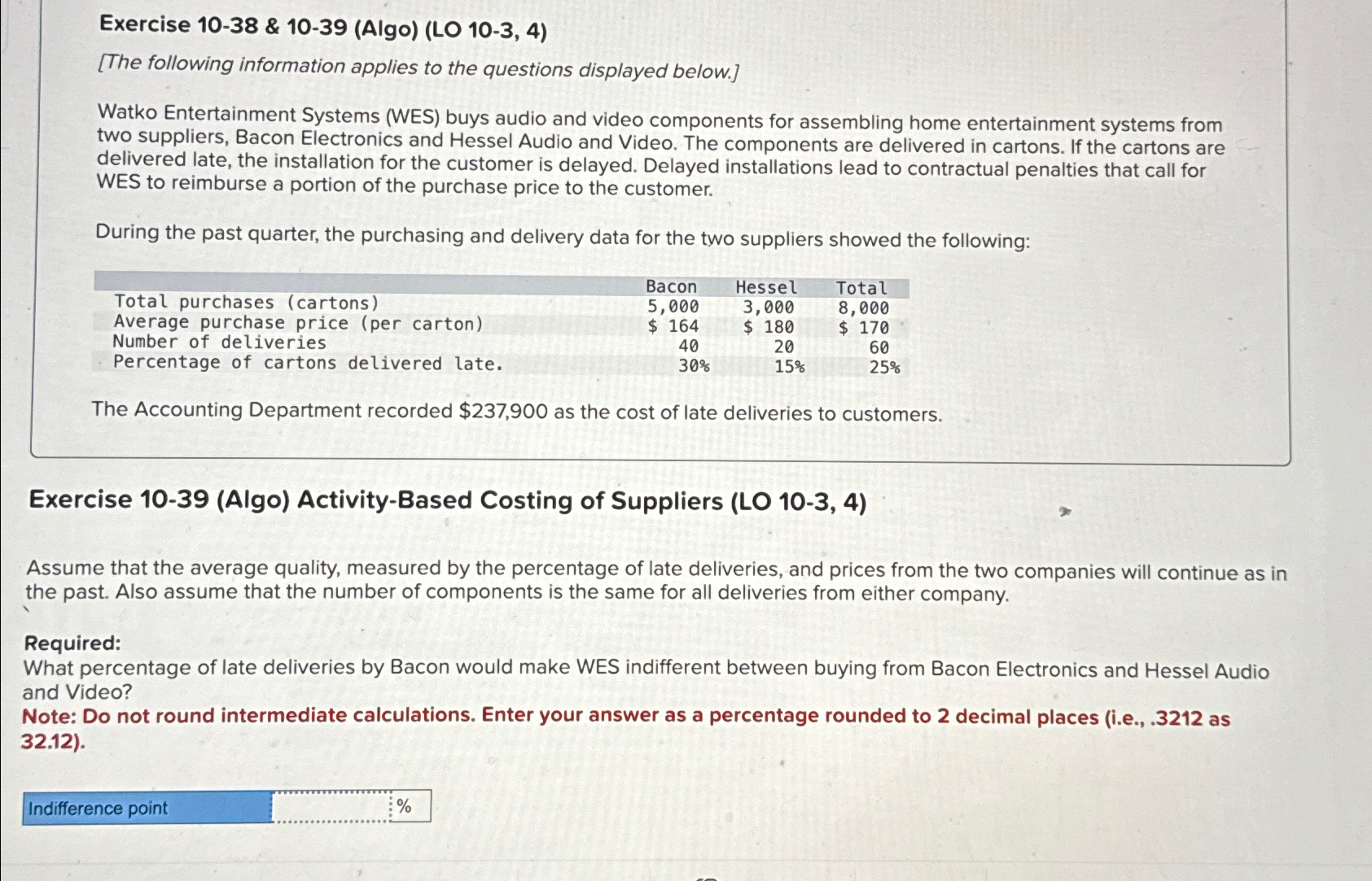Solved Exercise 10-38 ﻿& 10-39 (Algo) (LO 10-3, 4)[The | Chegg.com