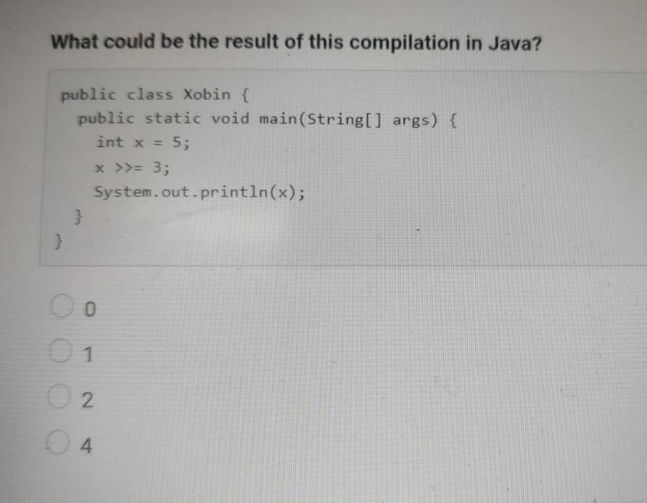 Solved What could be the result of this compilation in | Chegg.com