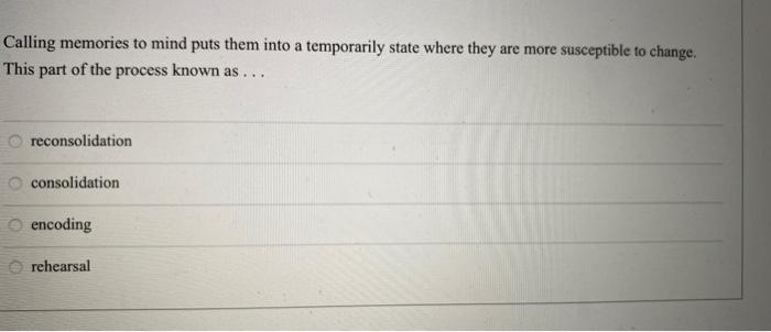 Solved Which of the following is an example of free recall? | Chegg.com