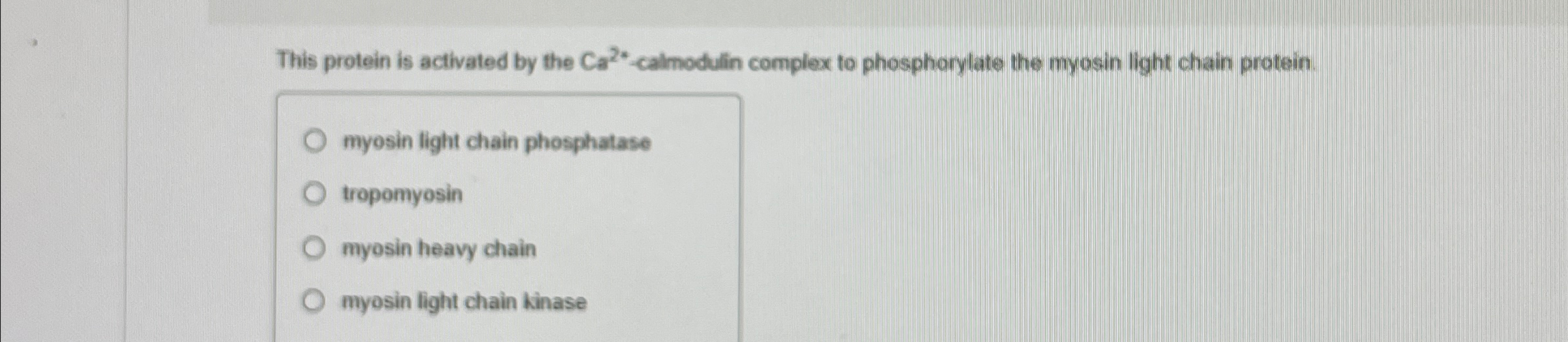Solved This protein is activated by the Ca2**-calmodulin | Chegg.com