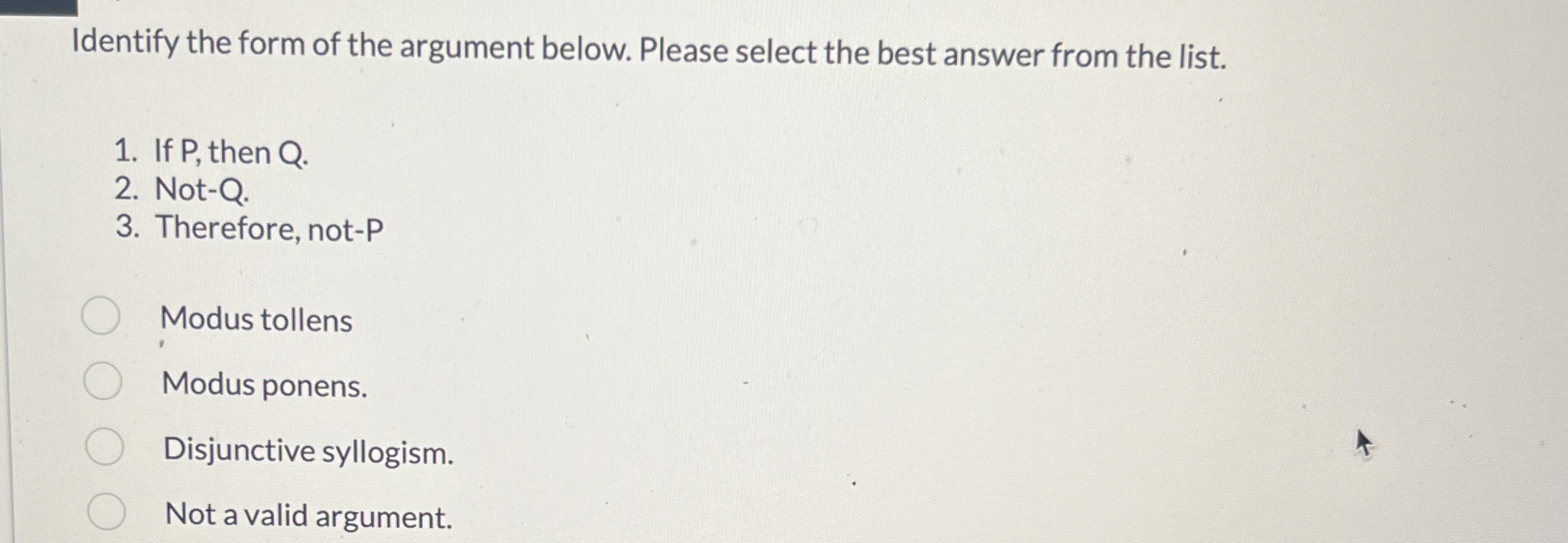 Identify the form of the argument below. Please | Chegg.com