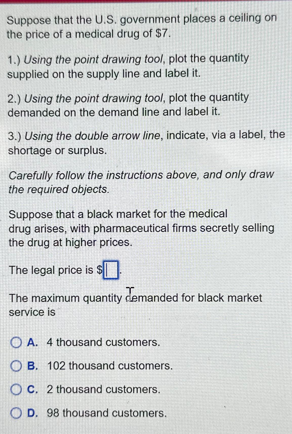 Solved Suppose that the U.S. ﻿government places a ceiling on | Chegg.com
