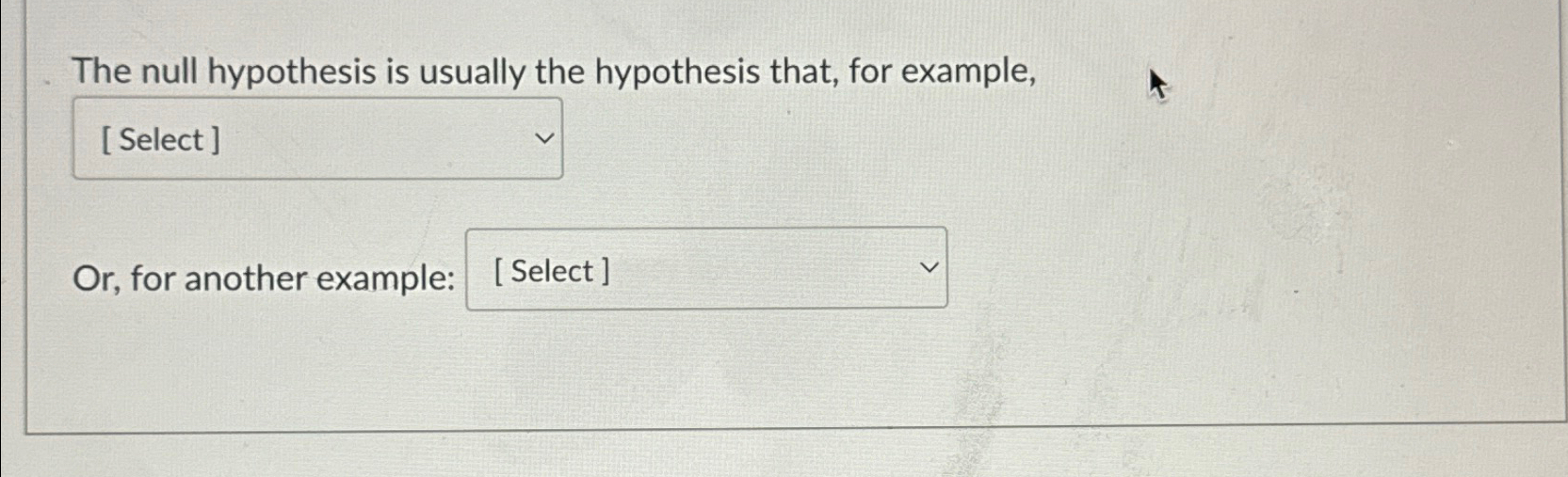Solved The null hypothesis is usually the hypothesis that, | Chegg.com