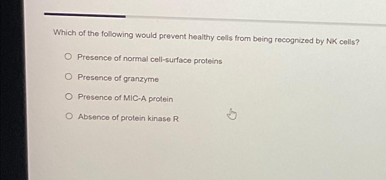 Solved Which of the following would prevent healthy cells | Chegg.com