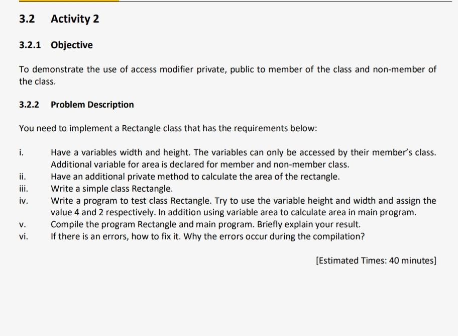 Solved To demonstrate the use of access modifier private, | Chegg.com