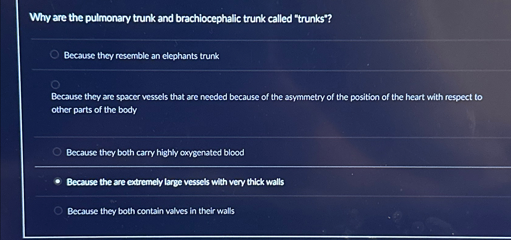 Solved Why are the pulmonary trunk and brachiocephalic trunk | Chegg.com