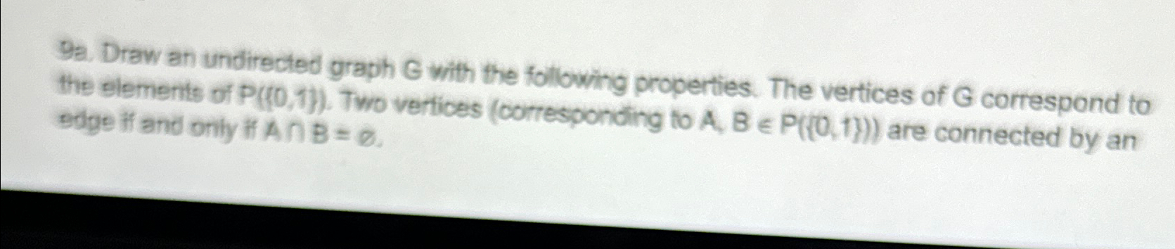 Solved 9a. ﻿Draw an undirected graph G ﻿with the following | Chegg.com