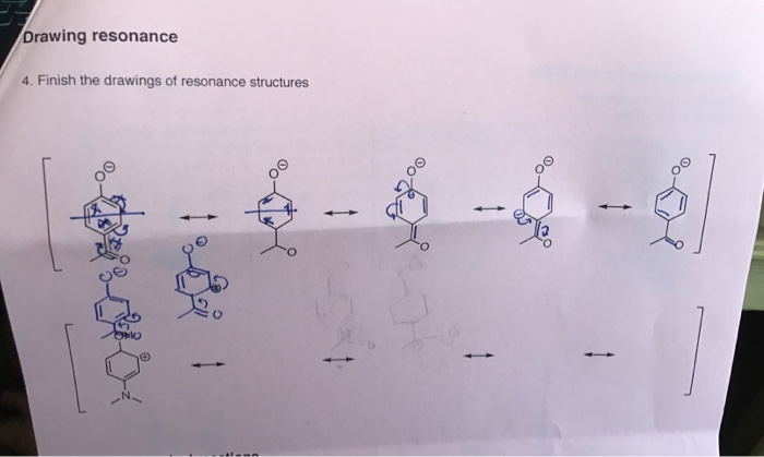 Solved Drawing resonance 4. Finish the drawings of resonance | Chegg.com