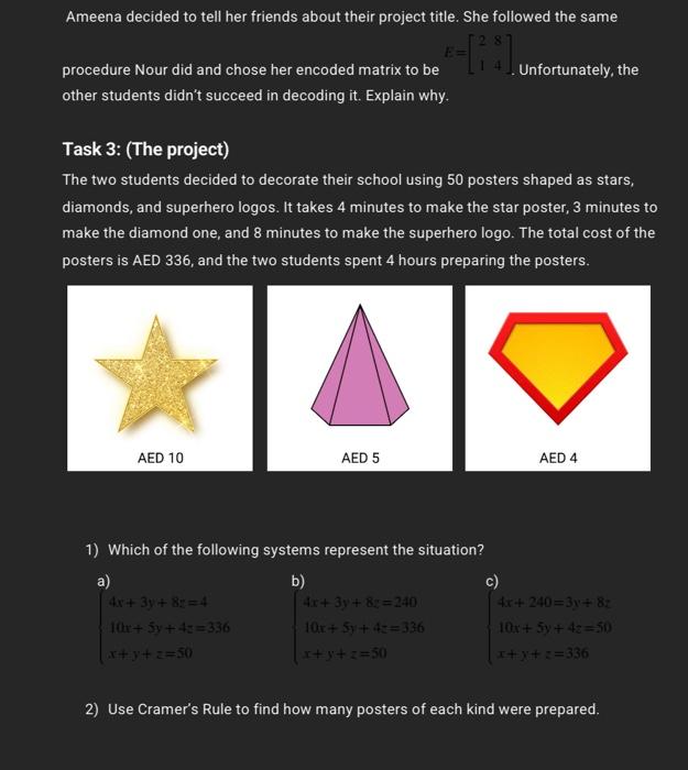 Solved Task 1: (Your task is to help Ameena decrypt the | Chegg.com