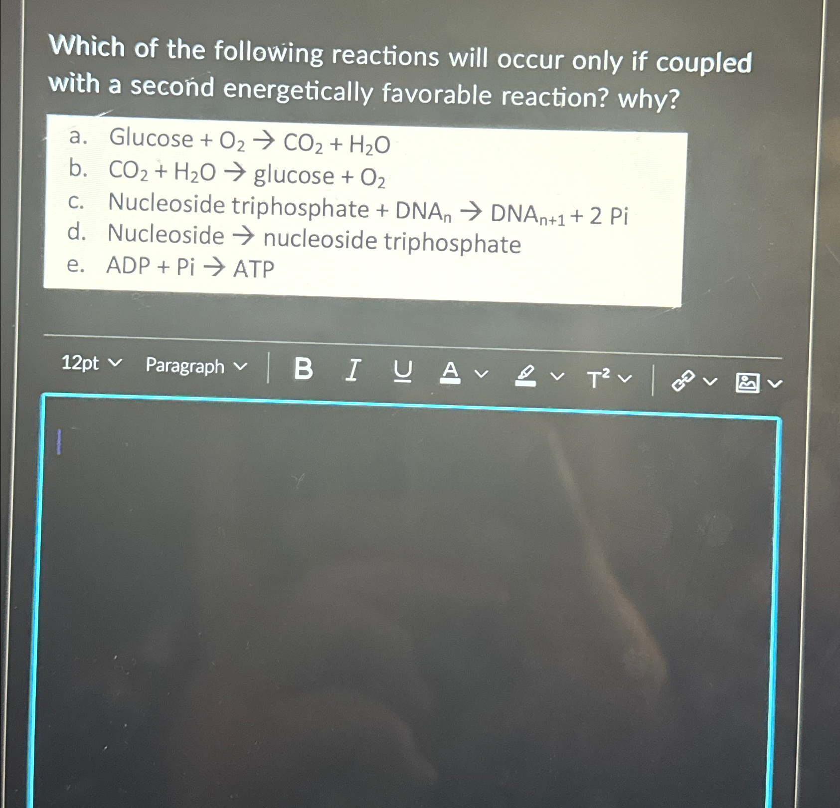 Solved Which of the following reactions will occur only if | Chegg.com