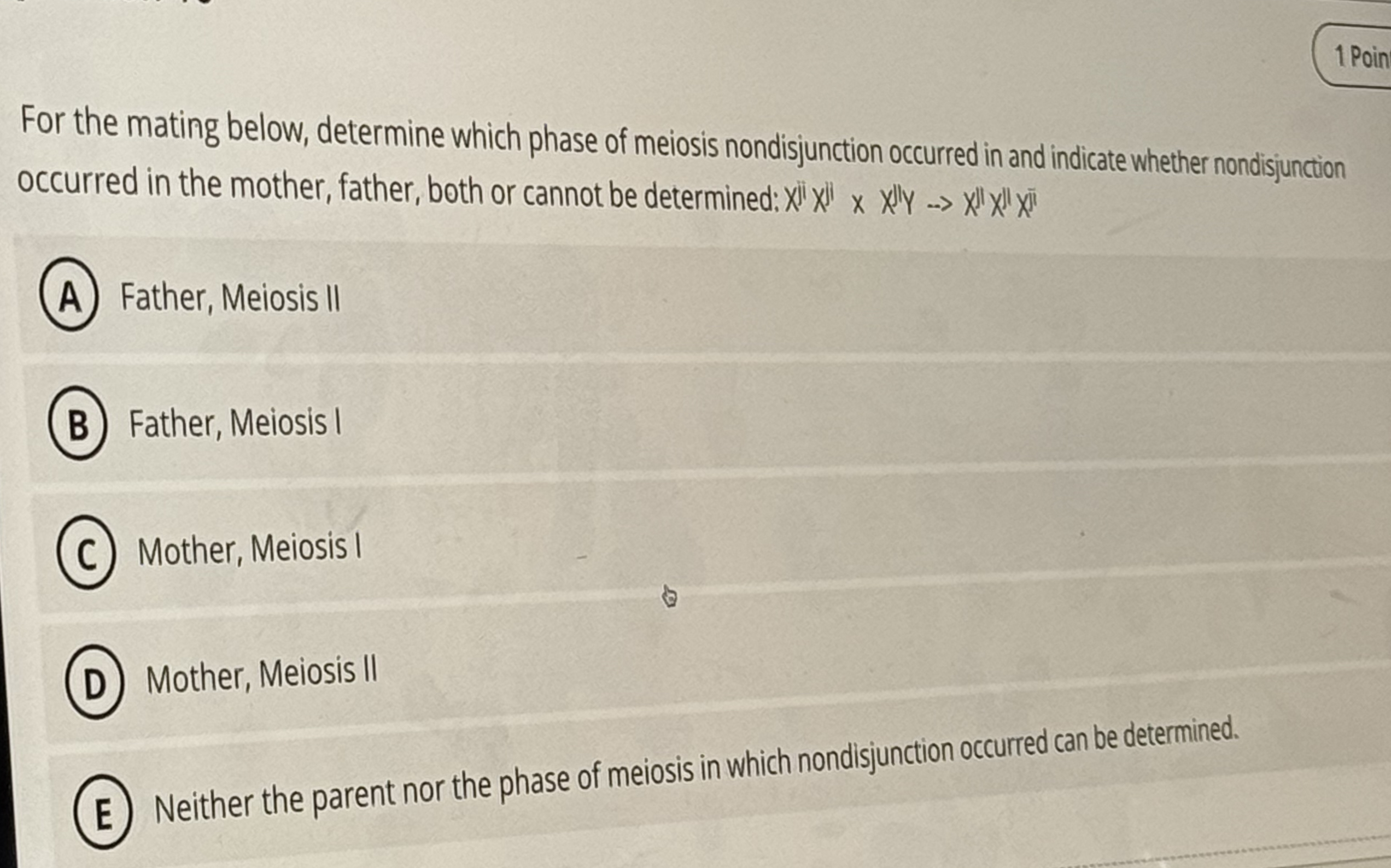[Solved]: 1 Poin For the mating below, determine which phase