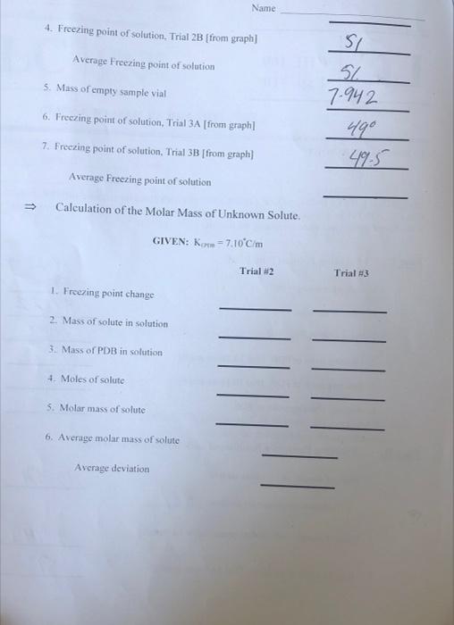 Solved RECORD ALL. DATA IN INK. SHOW COMPLETE "SET-UPS" (and | Chegg.com