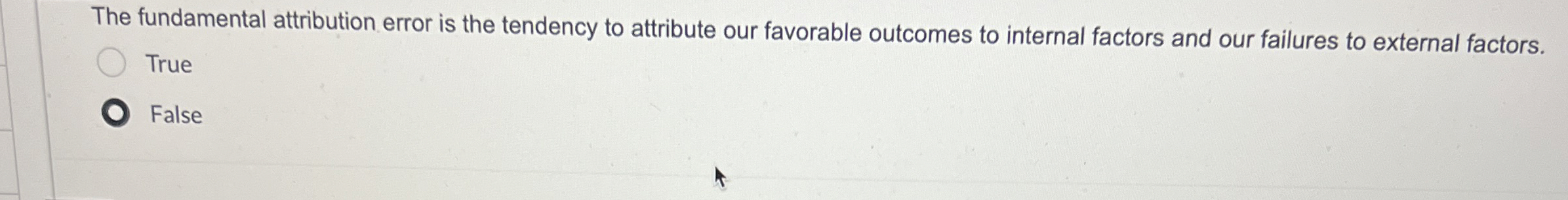 Solved The fundamental attribution error is the tendency to | Chegg.com