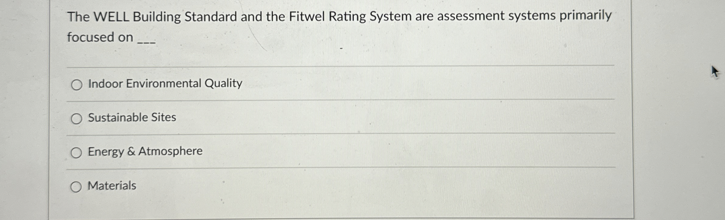 Solved The WELL Building Standard and the Fitwel Rating | Chegg.com