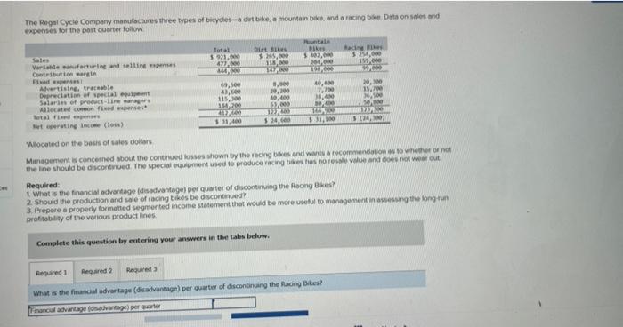 The Pepal Gycle Compeny manutsctures thee types of | Chegg.com