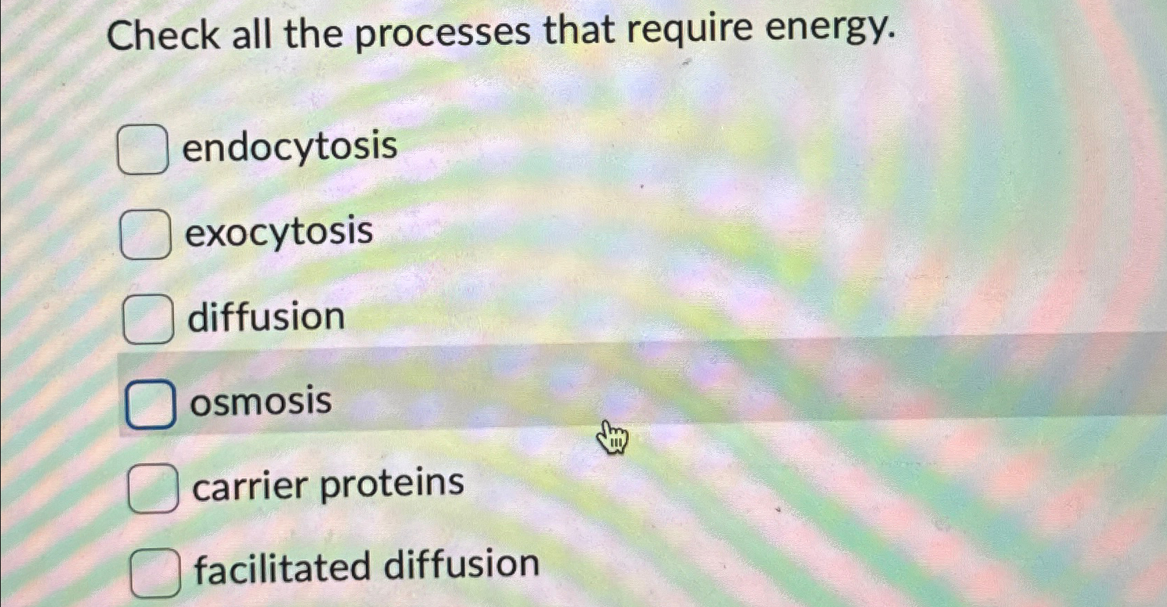 Solved Check all the processes that require | Chegg.com